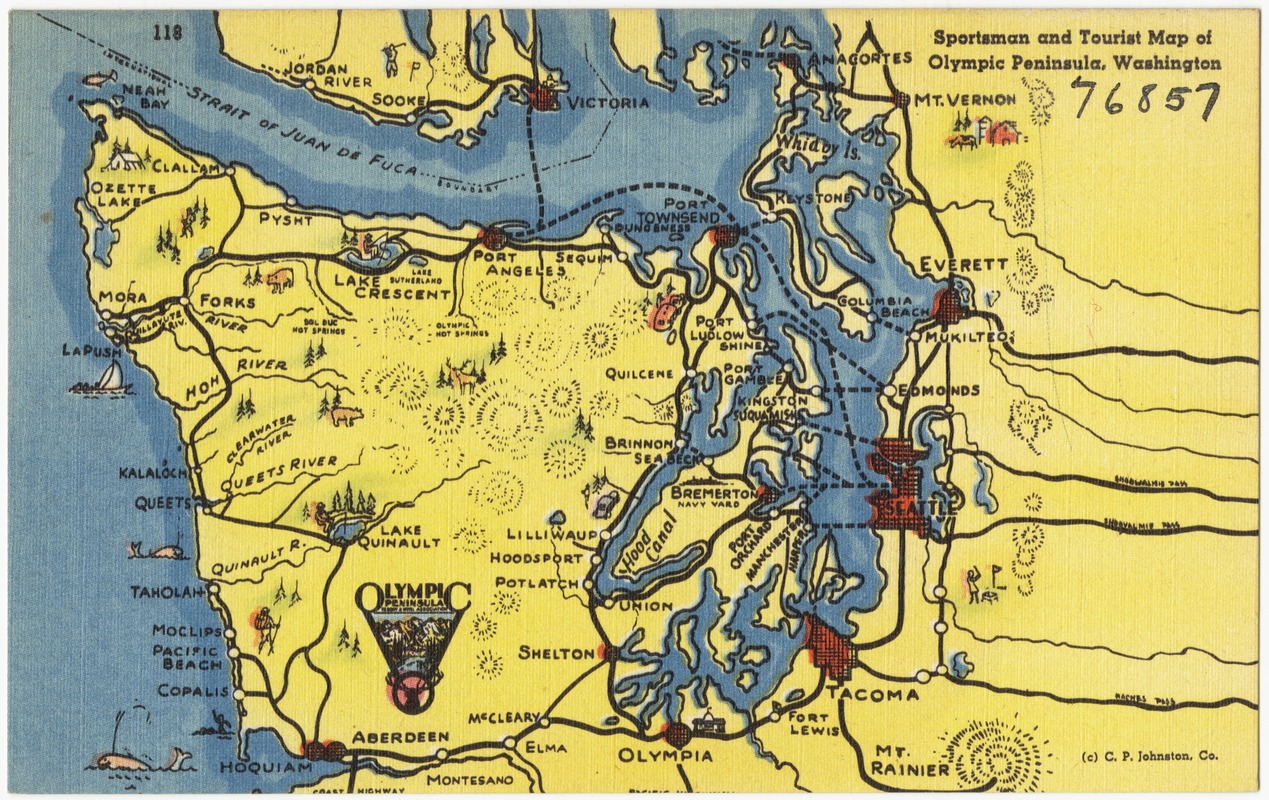 Sportsman and tourist map of Olympic peninsula, Washington - Digital ...