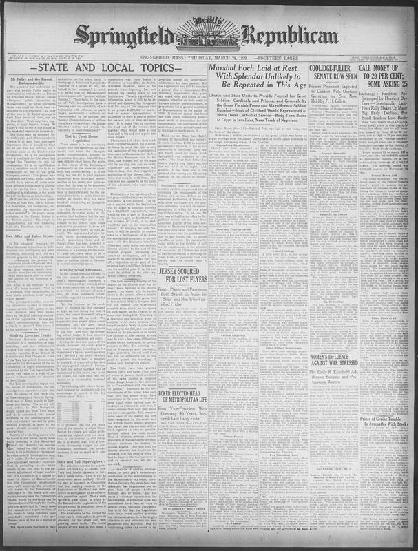 Springfield Weekly Republican. March 28, 1929 - Digital Commonwealth