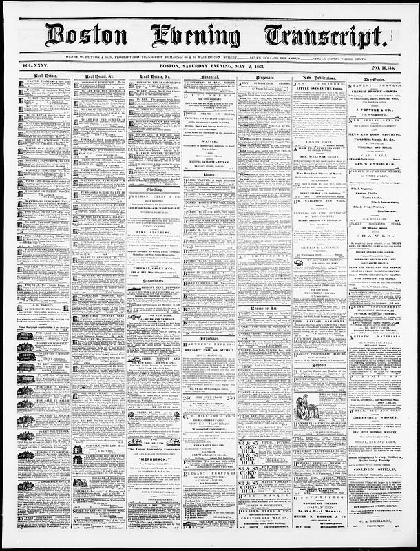 Boston Evening Transcript. May 02, 1863 - Digital Commonwealth