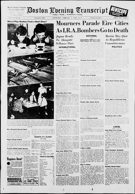 Boston Evening Transcript. February 07, 1940 - Digital Commonwealth