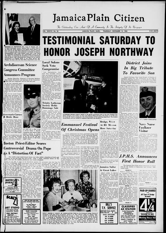 The Jamaica Plain Citizen. November 14, 1963 - Digital Commonwealth