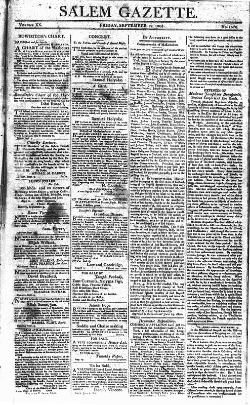 The Salem Gazette. September 12, 1806 - Digital Commonwealth