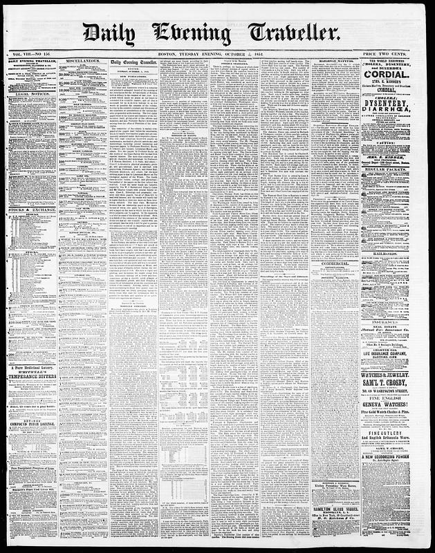 Daily Evening Traveller. October 05, 1852 - Digital Commonwealth