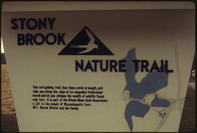 Visitors Center / Stony Brook Nature Trail sign - Digital Commonwealth