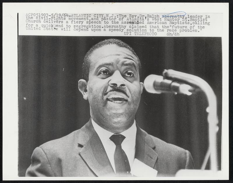 Atlantic City, N.J.: The Rev. Dr. Ralph Abernathy, leader in the civil ...