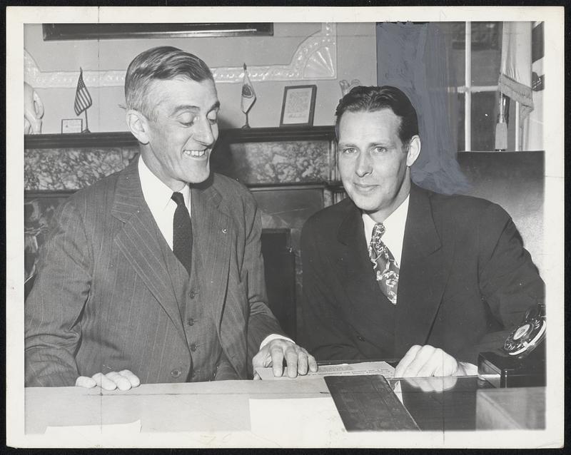 Saltonstall and Tobin Confer. Gov.-Elect Maurice J. Tobin (D) and Gov ...