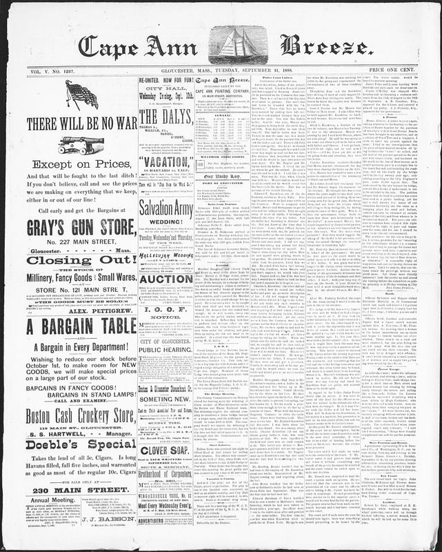 Cape Ann Breeze. September 11, 1888 - Digital Commonwealth