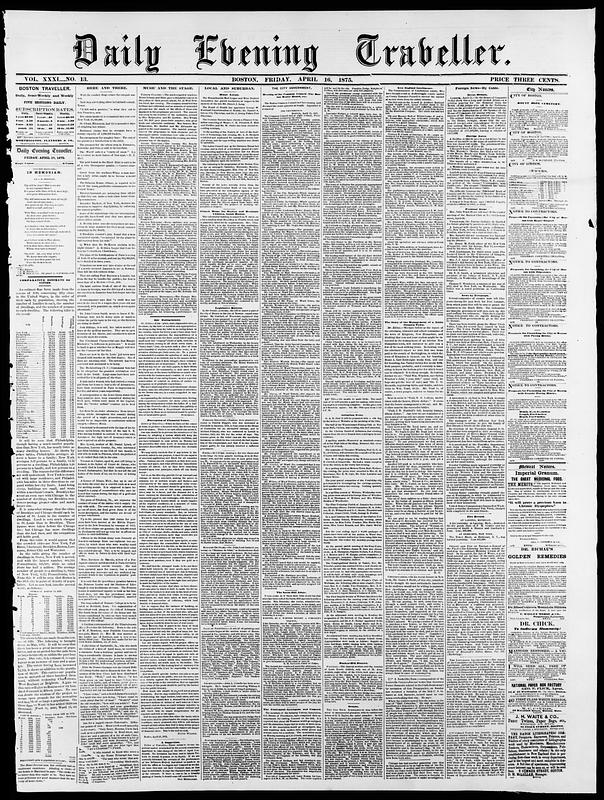 Daily Evening Traveller. April 16, 1875 - Digital Commonwealth