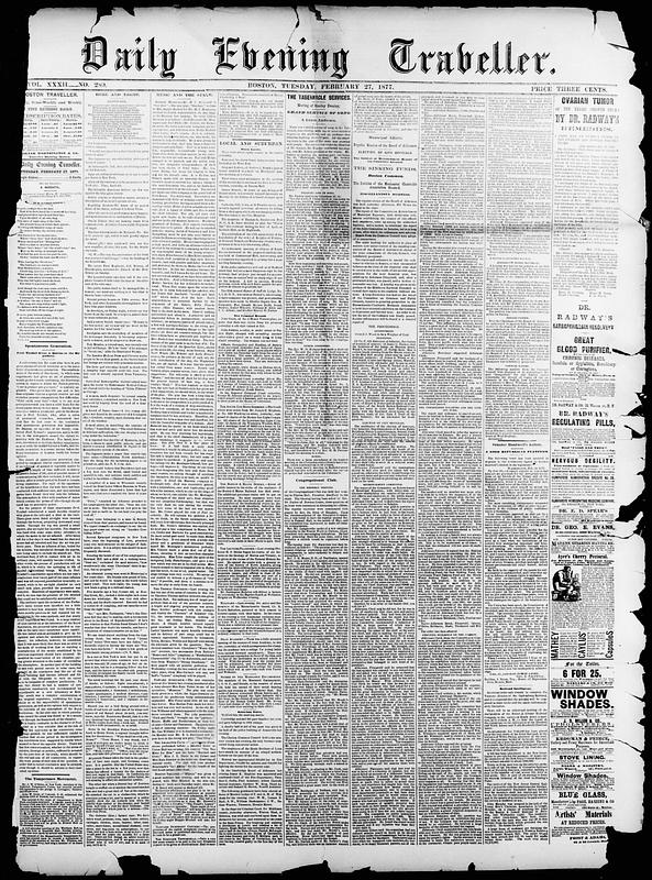 Daily Evening Traveller. February 27, 1877 - Digital Commonwealth