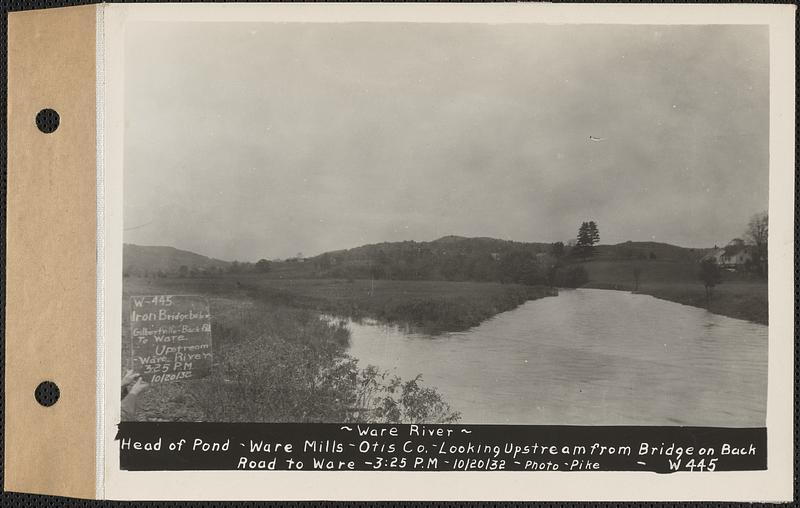 Ware River, Ware Mills, Otis Co., head of pond, looking upstream from ...