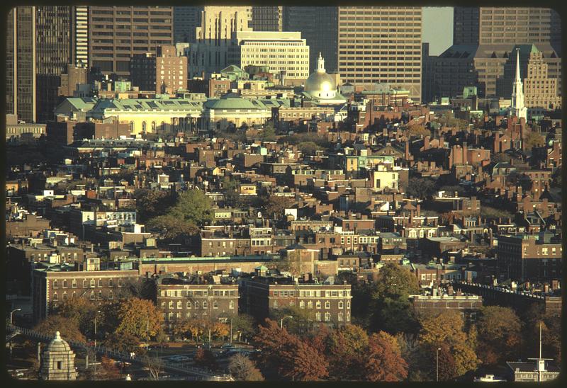 View of Beacon Hill with State House - Digital Commonwealth