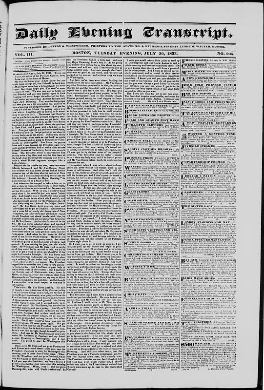 Daily Evening Transcript. July 30, 1833 - Digital Commonwealth