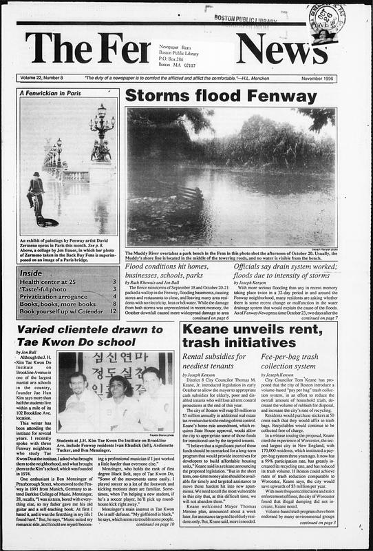 The Fenway News. November 01, 1996 - Digital Commonwealth