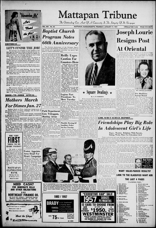 Mattapan Tribune. January 17, 1957 - Digital Commonwealth