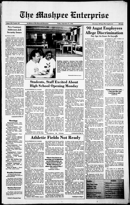 The Mashpee Enterprise. September 27, 1996 - Digital Commonwealth