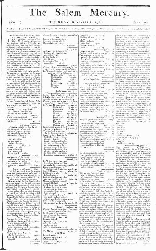 The Salem Mercury. November 11, 1788 - Digital Commonwealth
