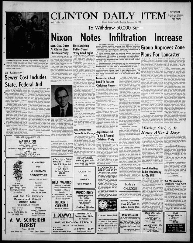 Clinton Daily Item. December 16, 1969 - Digital Commonwealth