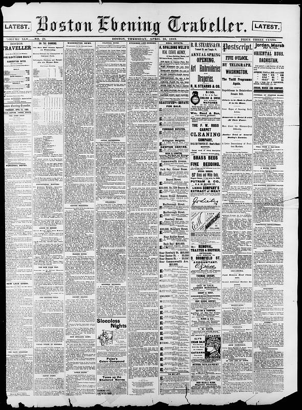 Boston Evening Traveller. April 25, 1889 - Digital Commonwealth