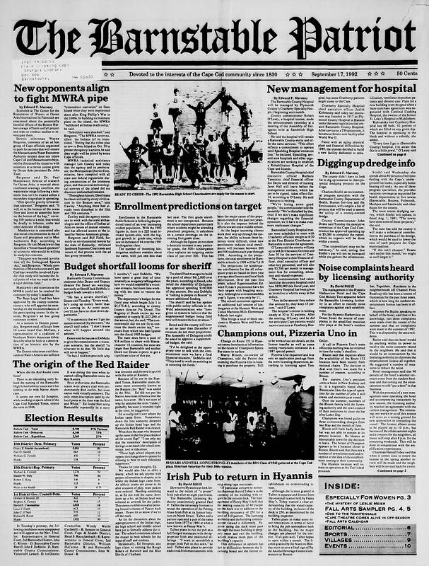 Barnstable Patriot. September 17, 1992 - Digital Commonwealth