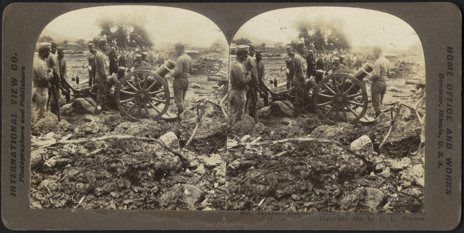 Japanese Howitzer battery at Battle of Shaho, Manchuria - Digital ...