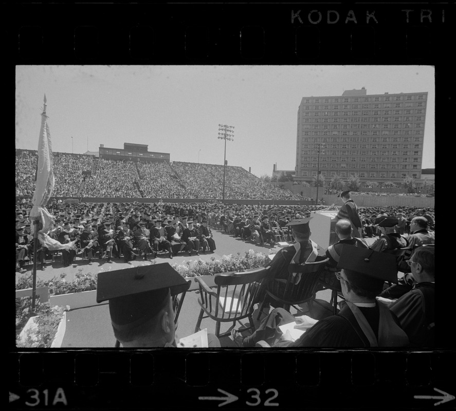 Boston University commencement at Nickerson Field - Digital Commonwealth