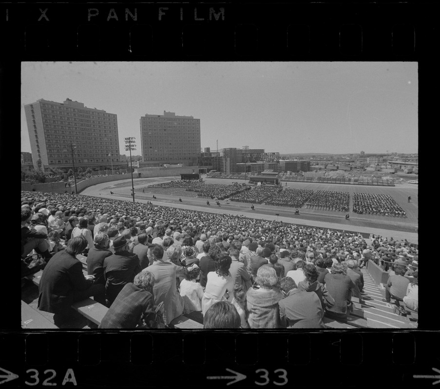 Boston University commencement at Nickerson Field - Digital Commonwealth