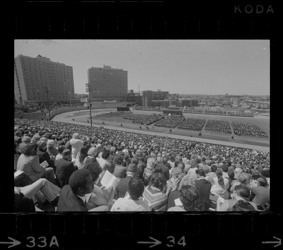 Boston University commencement at Nickerson Field - Digital Commonwealth