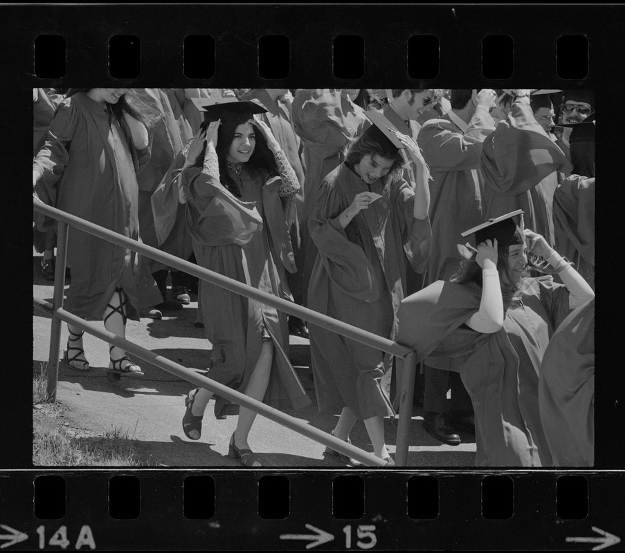 Boston University graduates in procession during commencement ceremony ...