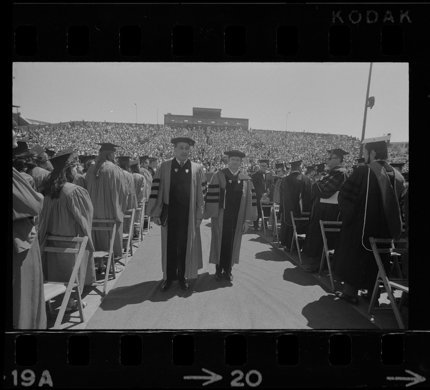 New Boston University president John Silber (right) and Hans Estin ...