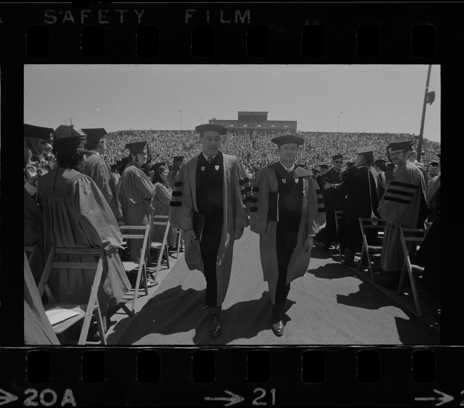 New Boston University president John Silber (right) and Hans Estin ...