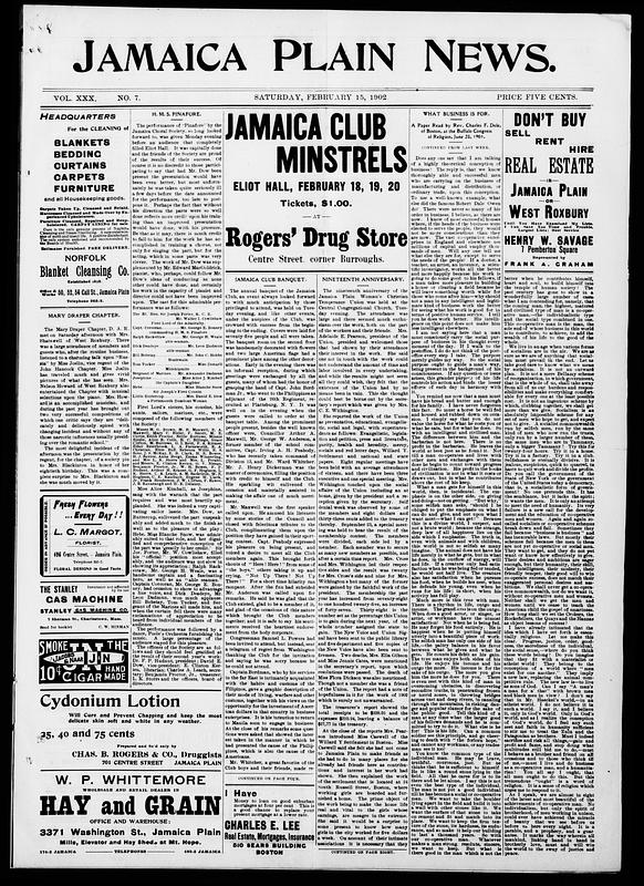 Jamaica Plain News, February 15, 1902 - Digital Commonwealth