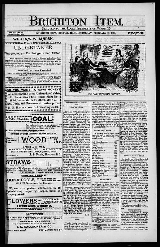 The Brighton Item. February 18, 1893 - Digital Commonwealth