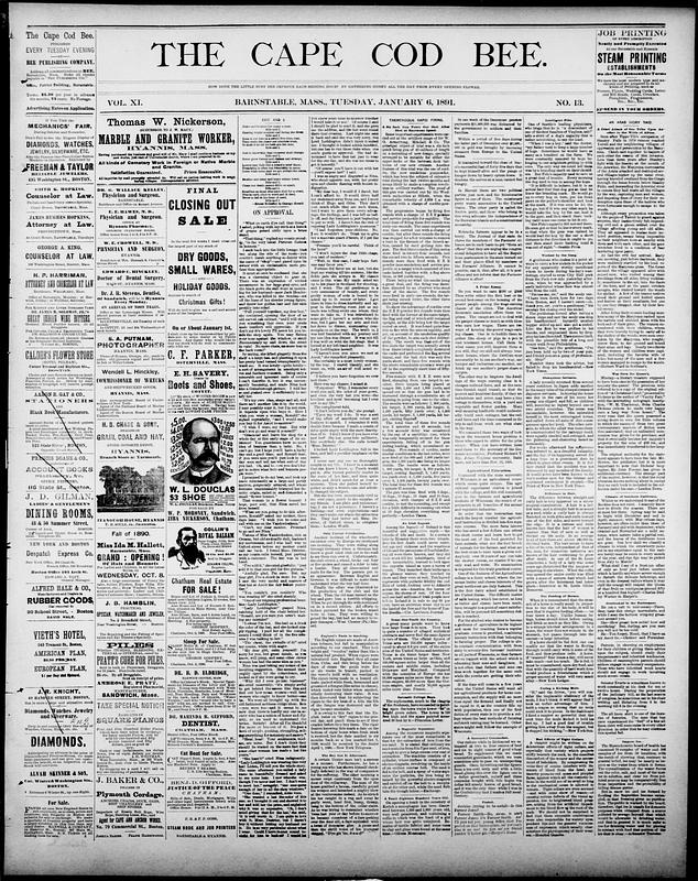 The Cape Cod Bee. January 06, 1891 - Digital Commonwealth
