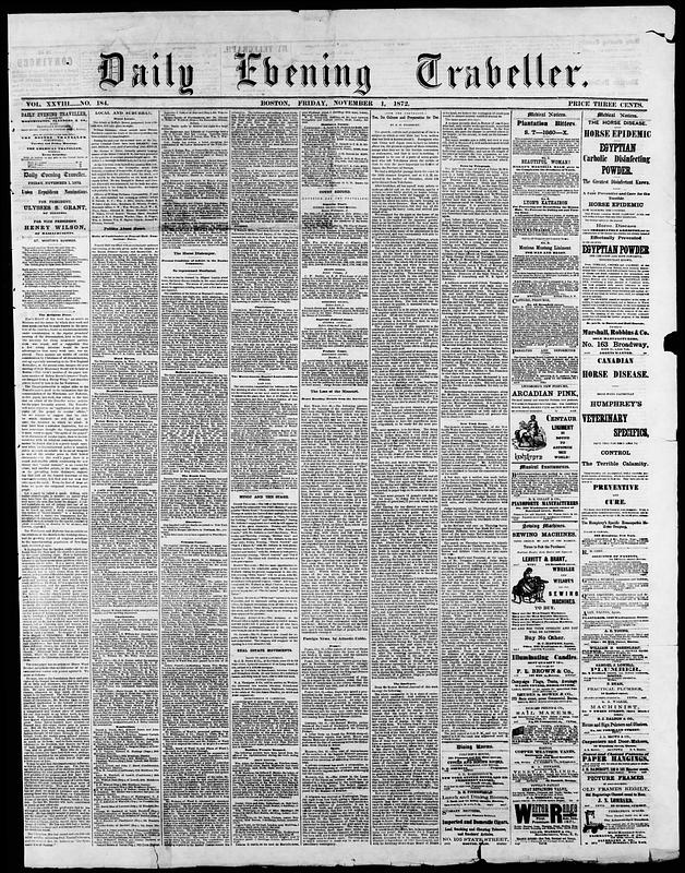 Daily Evening Traveller. November 01, 1872 - Digital Commonwealth