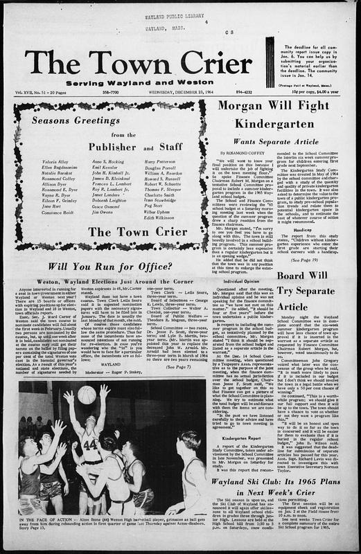 The Town Crier. December 23, 1964 - Digital Commonwealth