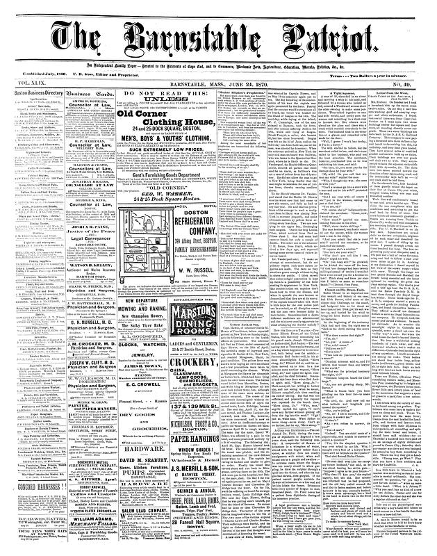 Barnstable Patriot. June 24, 1879 - Digital Commonwealth
