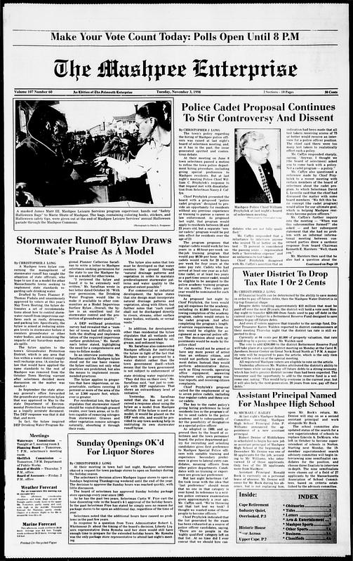 The Mashpee Enterprise. November 03, 1998 - Digital Commonwealth
