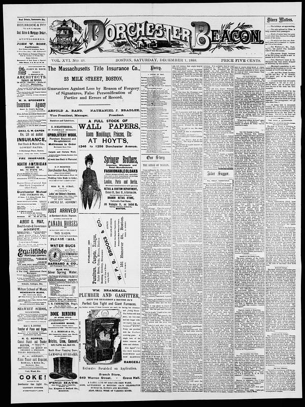 The Dorchester Beacon, December 01, 1888 - Digital Commonwealth
