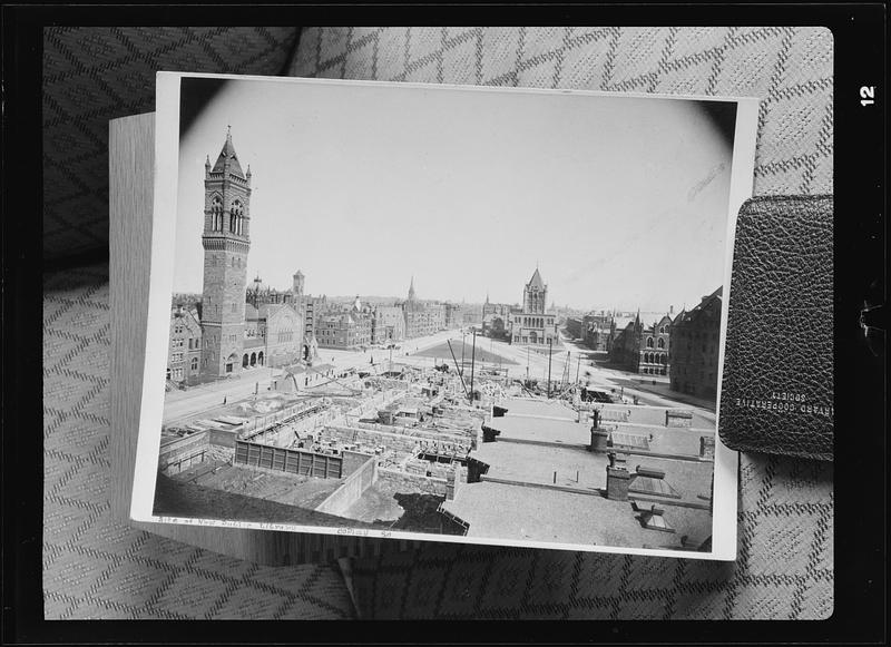 Copy negative of photo showing Boston Public Library's McKim Building ...