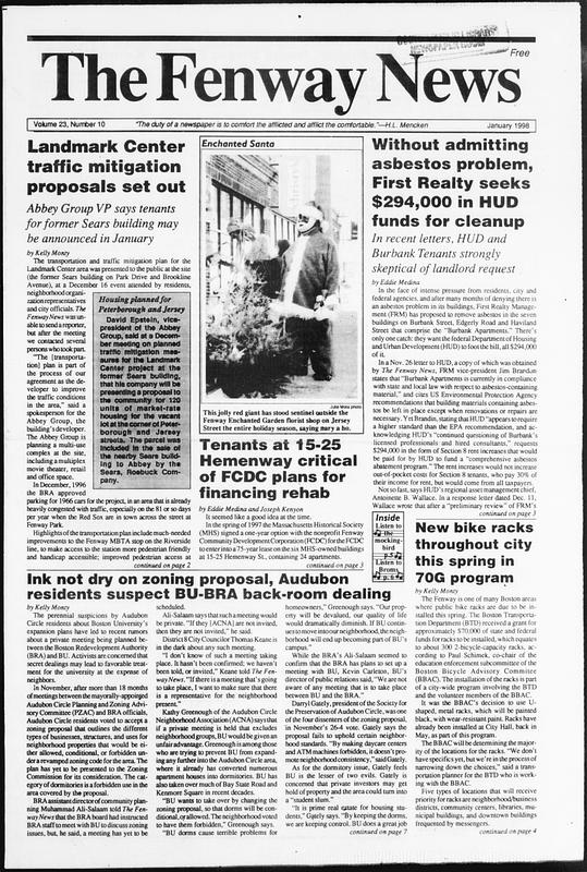 The Fenway News. January 01, 1998 - Digital Commonwealth