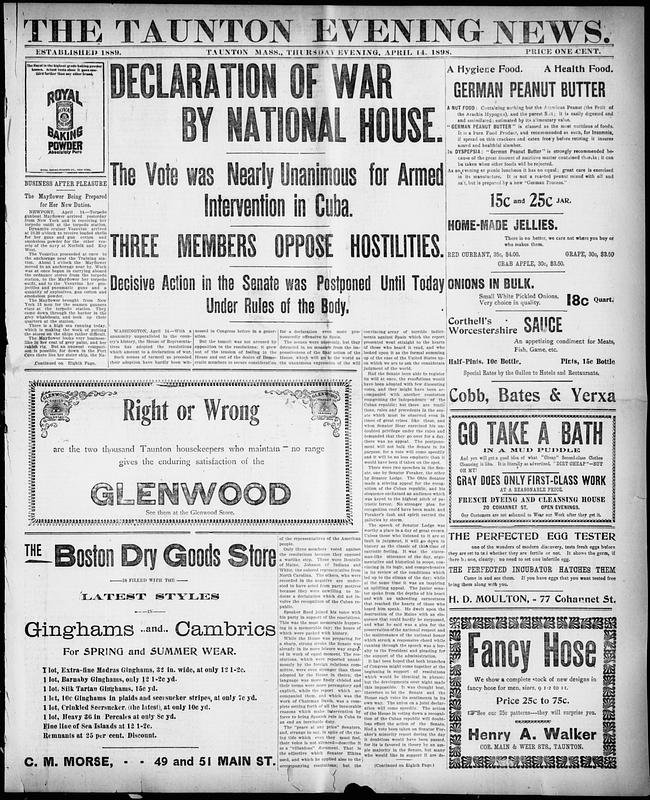 The Taunton Evening News. April 14, 1898 - Digital Commonwealth
