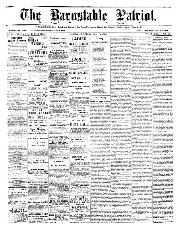Barnstable Patriot. April 09, 1878 - Digital Commonwealth