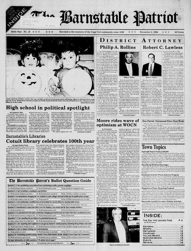 Barnstable Patriot. November 03, 1994 - Digital Commonwealth