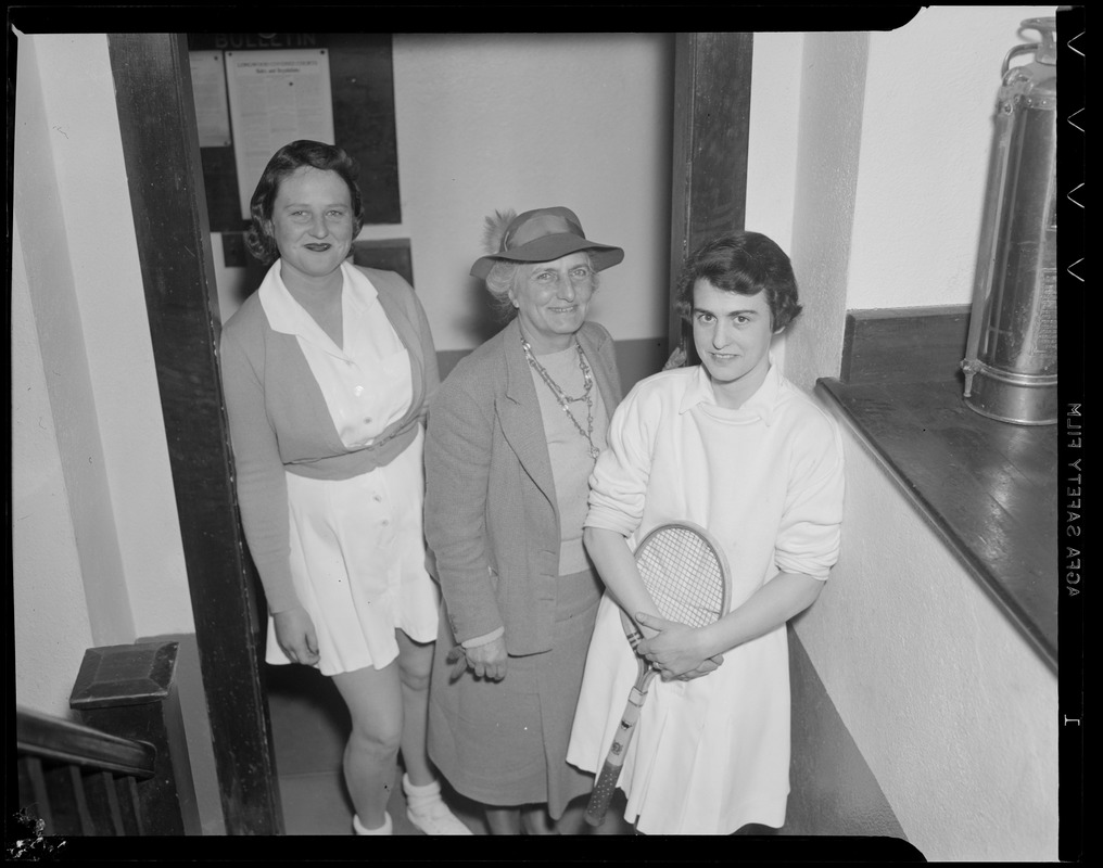 Mrs. Hazel Wightman with girls - Digital Commonwealth