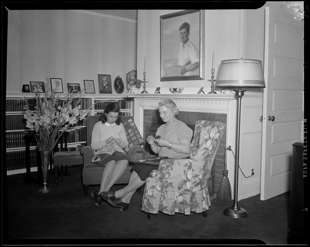 Mrs. Wightman knitting at home at 17 Dorothy Rd., Newton - Digital ...