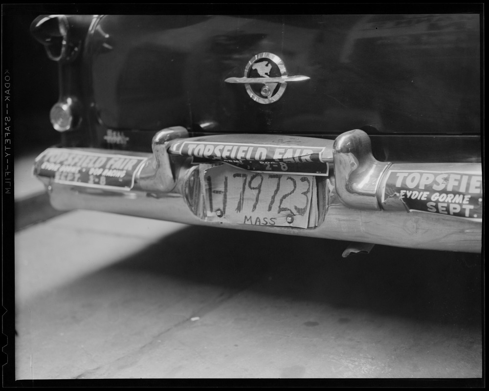 Homemade Number Plates On Car Made Of Card Board Digital Commonwealth