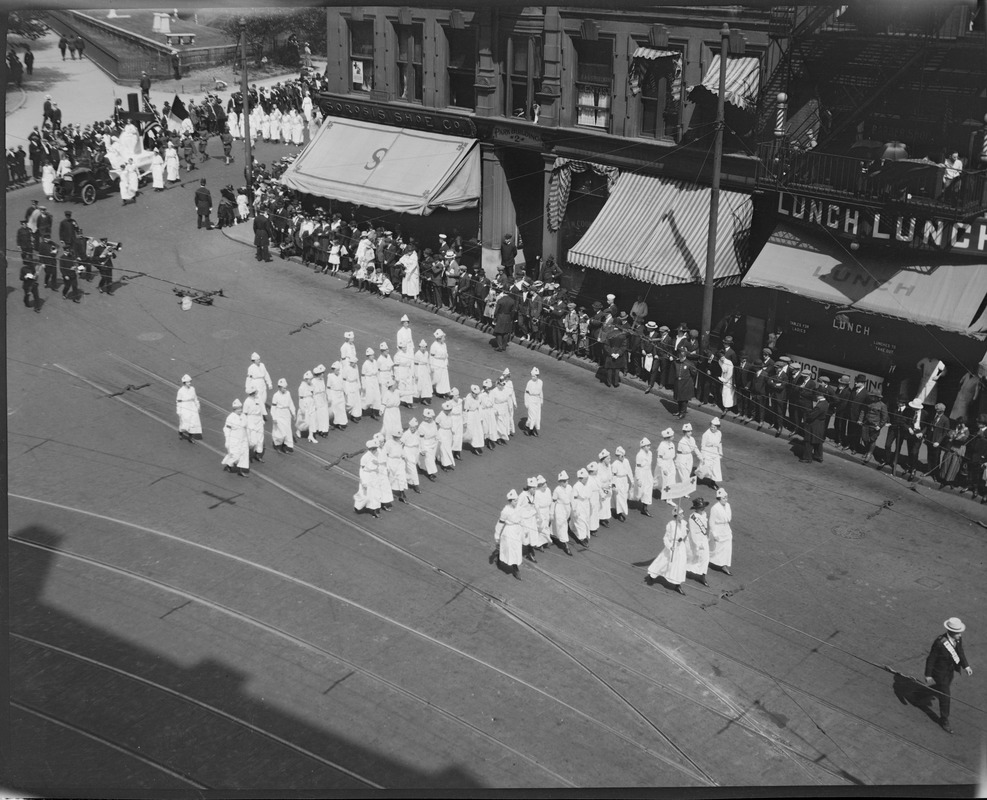 Red Cross parade, Park Square - Digital Commonwealth