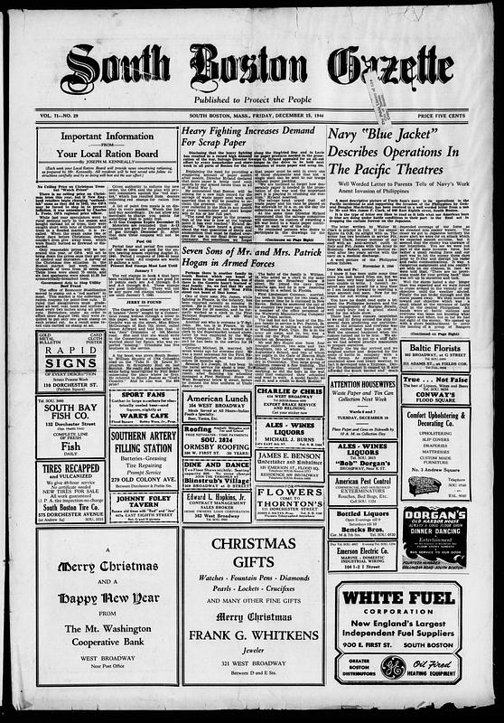 South Boston Gazette, December 15, 1944 - Digital Commonwealth