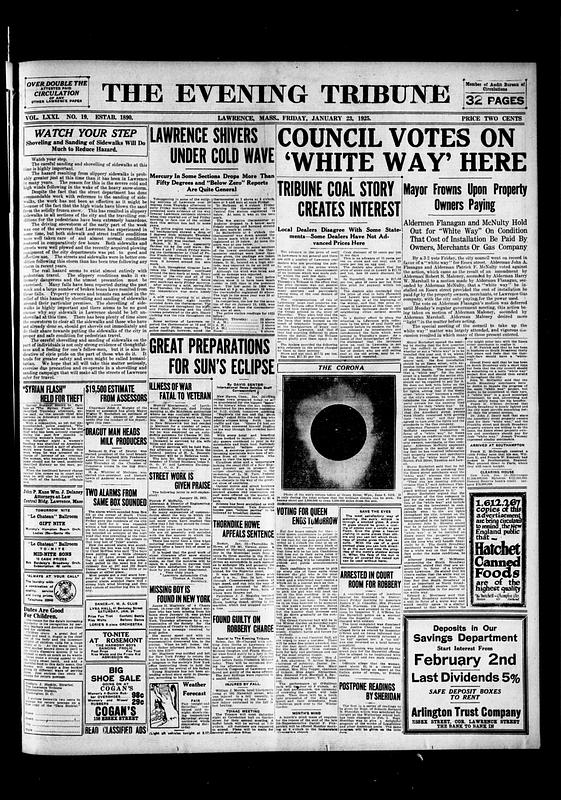 The Evening Tribune. January 23, 1925 - Digital Commonwealth
