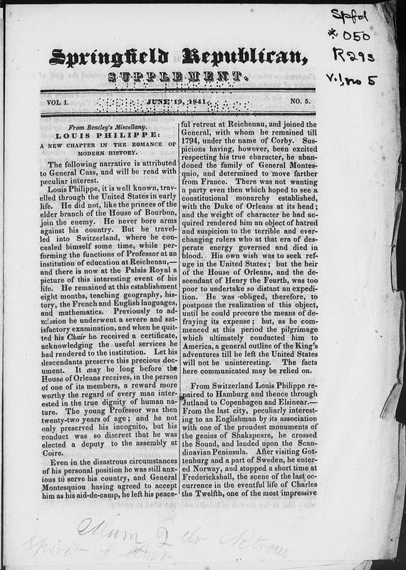 Springfield Republican. June 19, 1841 - Digital Commonwealth